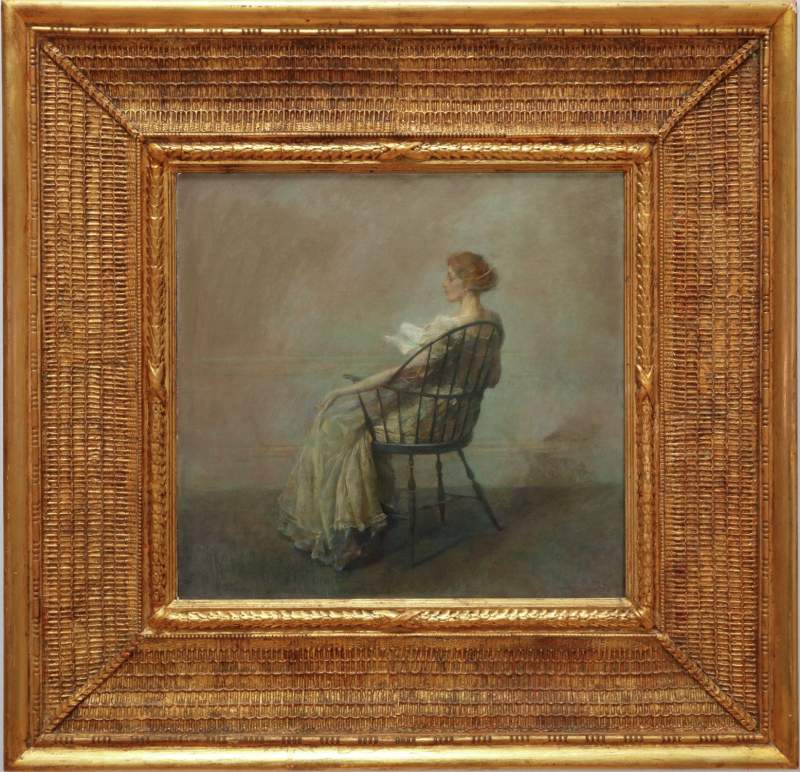Una lectura (o mujer en silla Windsor) by Thomas Wilmer Dewing via ...