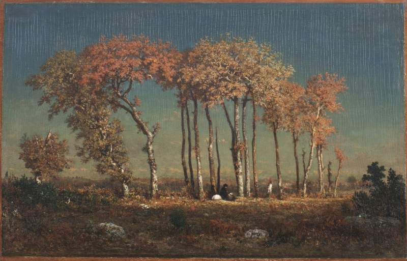 자작나무 아래서, 저녁 by Théodore Rousseau via DailyArt mobile app