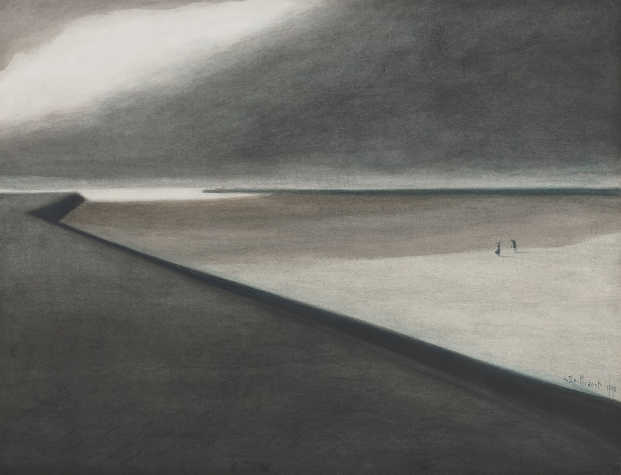 Dike and Beach by Léon Spilliaert via DailyArt mobile app
