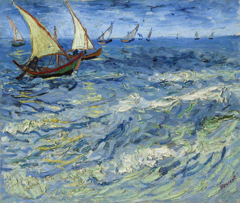 Η θάλασσα στο Σεντ-Μαρί by Βίνσεντ βαν Γκογκ via DailyArt mobile app