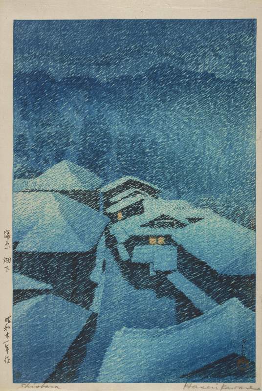 盐原市波高里的小村落 by 川濑巴水 via DailyArt mobile app